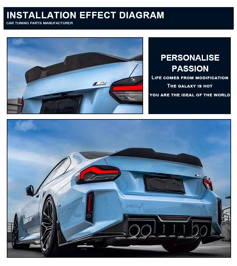 Mp Style Dry Carbon G87 M2 Rear Tail Wing Spoiler For Bmw G87 G42 M240i ...