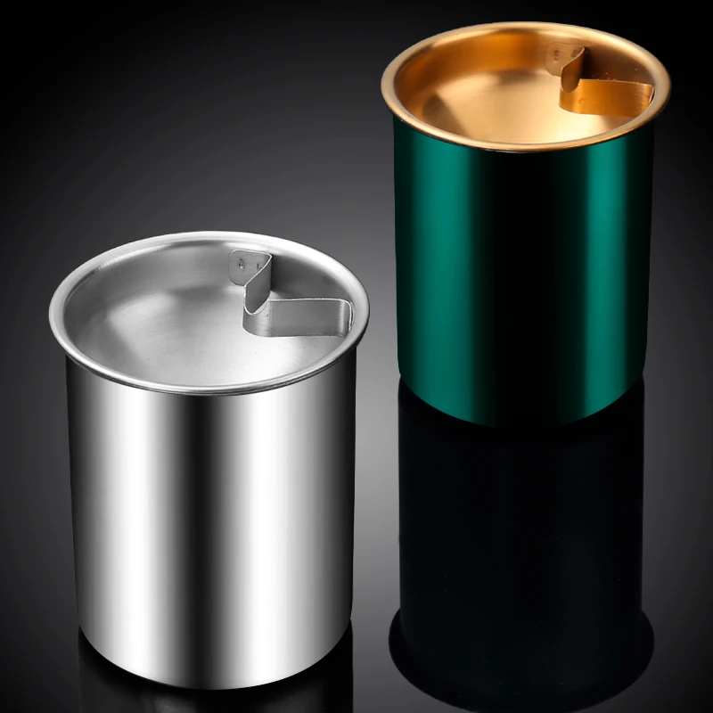 Stainless Steel Ashtray Household Living Room Fly-proof Ash Windproof ...