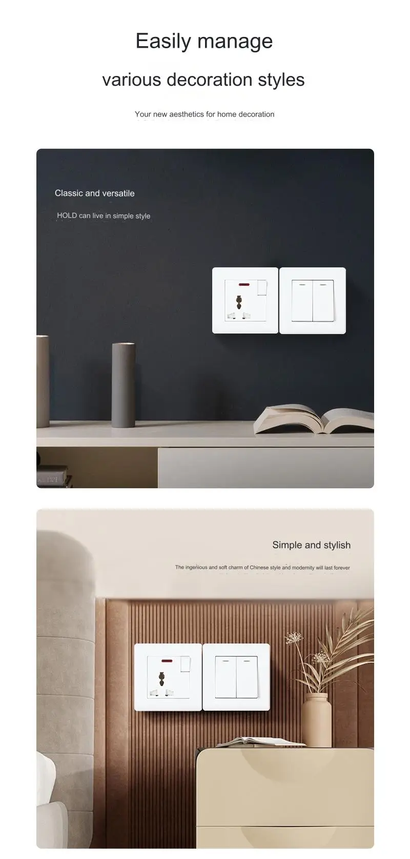 White Electric Wall Switch & Socket With Usb - Electrical Wall Sockets Odm