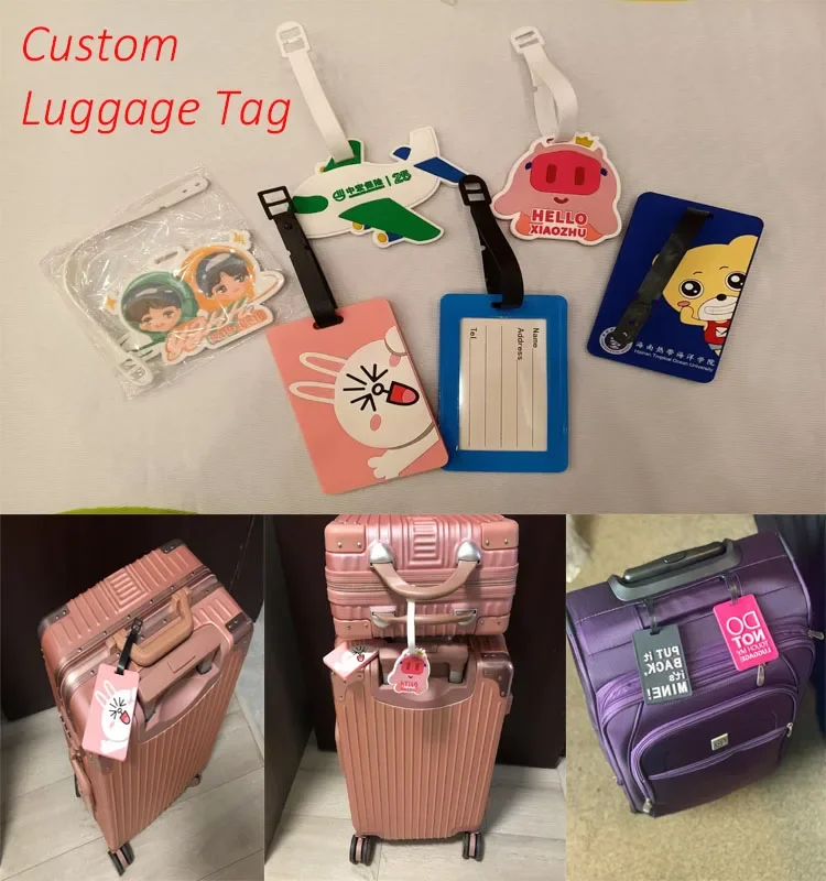 Personalised Custom 3D Logo Travel Suitcase Baggage Travel Id Labels ...