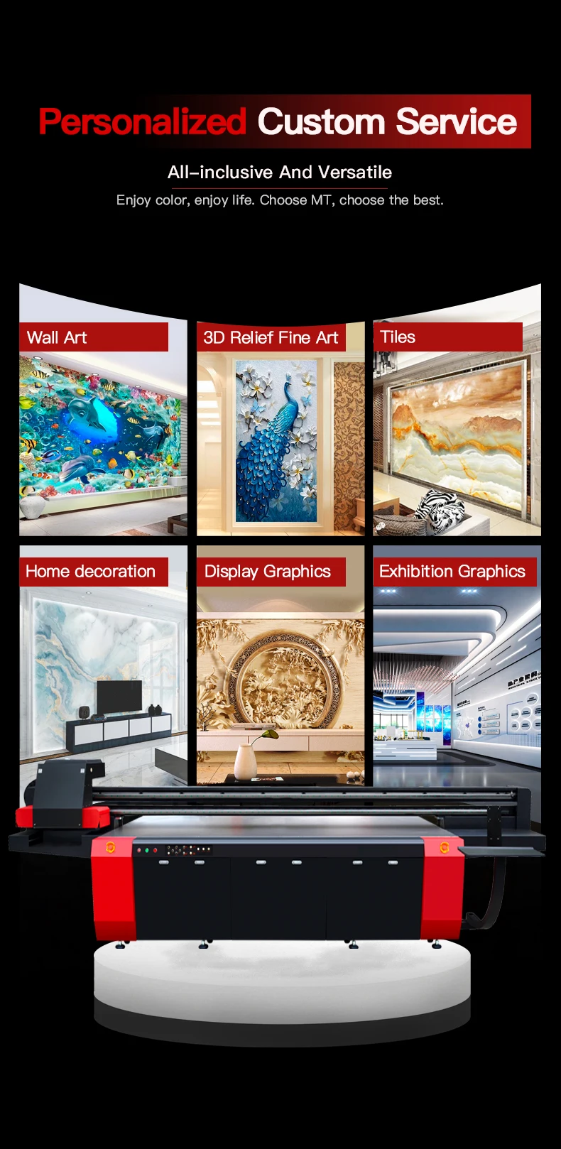 MT Uv Flatbed Carpet Printing Machine with Ricoh Printhead