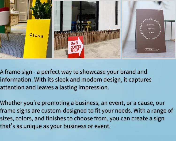 Kexian Custom Stainless Steel A Frame Sign - Durable & Versatile