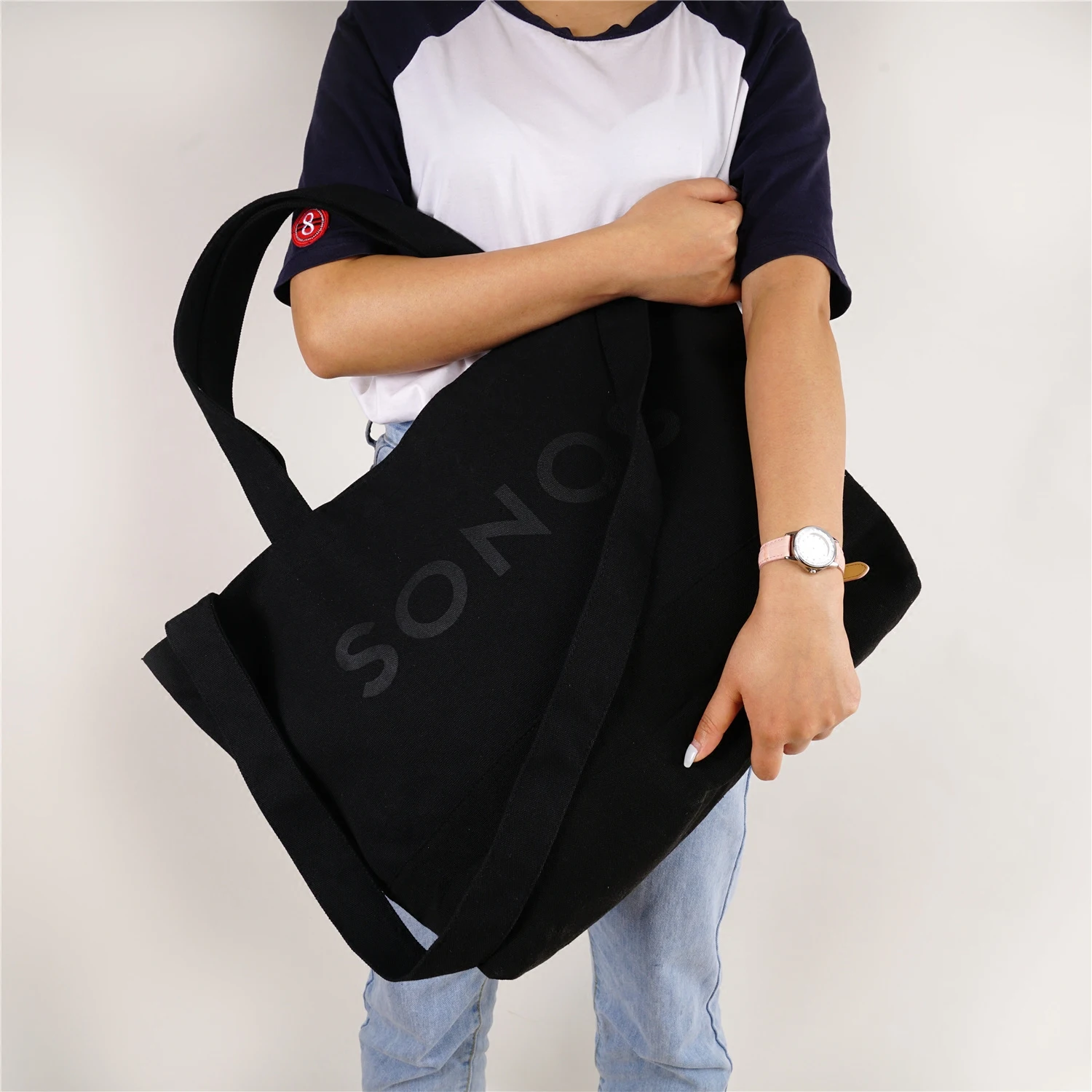 Custom Logo Oversize Tote Bag - Eco-Friendly & Stylish