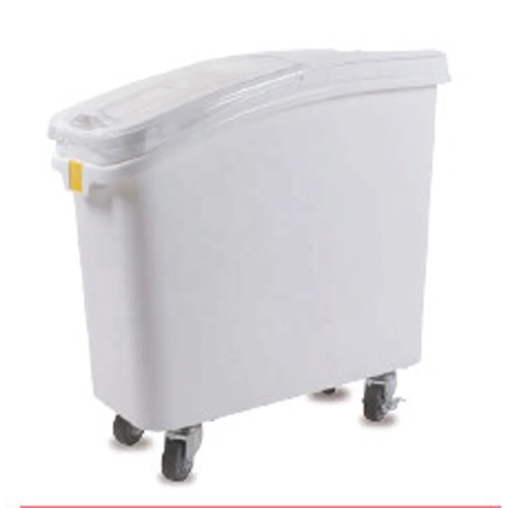 Movable Plastic Food Storage Container Cart - Ingredient Bin Trolley