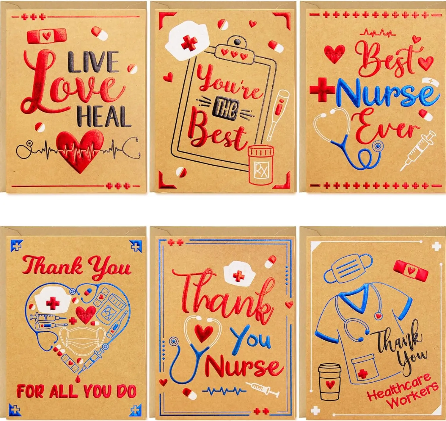 Nurse Appreciation Thank You Cards With Envelopes And Stickers For ...