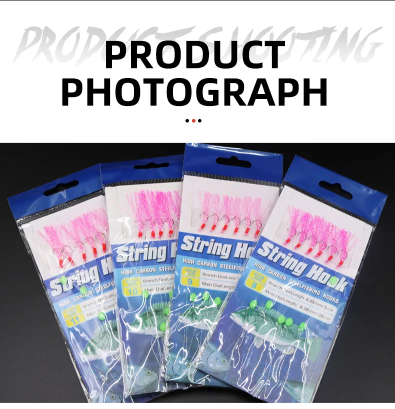 Saltwater Sabiki Rigs 6 String Hooks Flasher Mackerel Feather Fishing ...