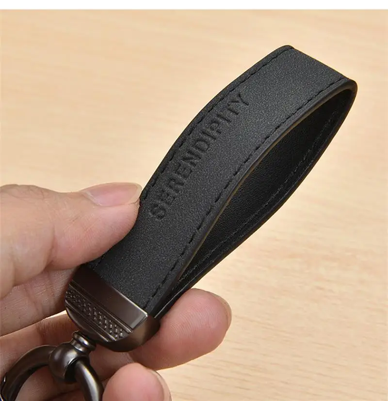 Customized Embossed Logo Suede Keychain - High Grade