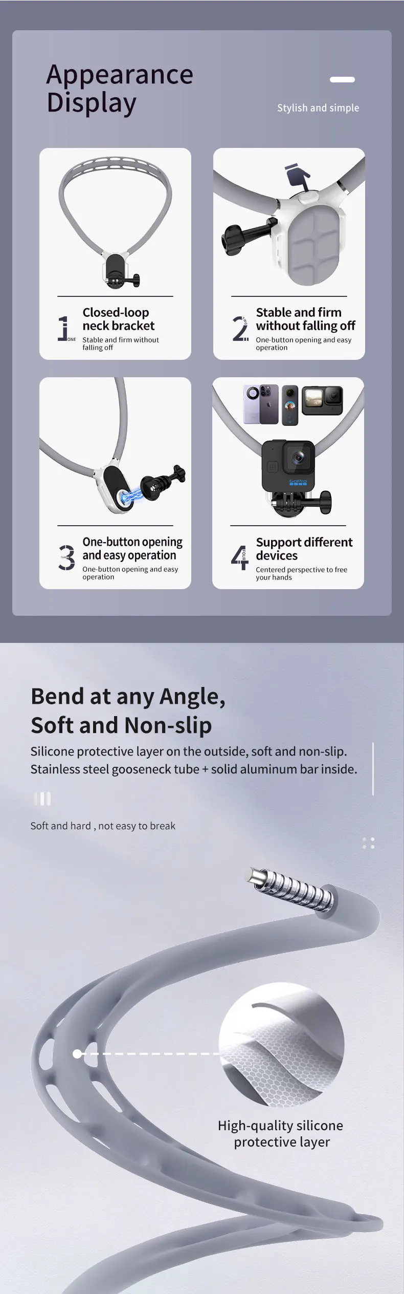 MAMEN Neck Hanging Pov Phone Holder - Magnetic & Portable