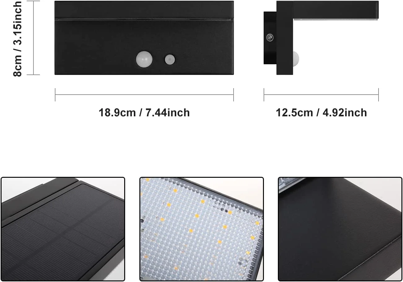 Modern Aluminum Waterproof Motion Sensor Fixed Downward Sun Powered ...