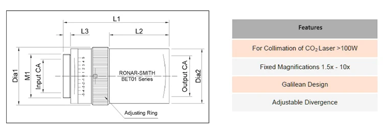 用于CO2激光器的BEX-10.6-1.5X扩束器| Alibaba.com