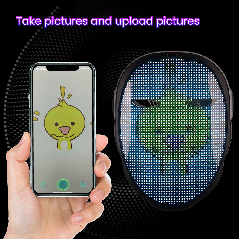 Bluetooth RGB LED Face Mask - Illuminate Halloween Parties