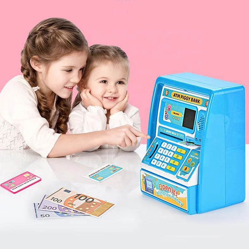 Newest Talking Piggy Bank Toy Set Plastic Atm Machine Toy Gift For Kids Atm Bank Toy Money Box ...