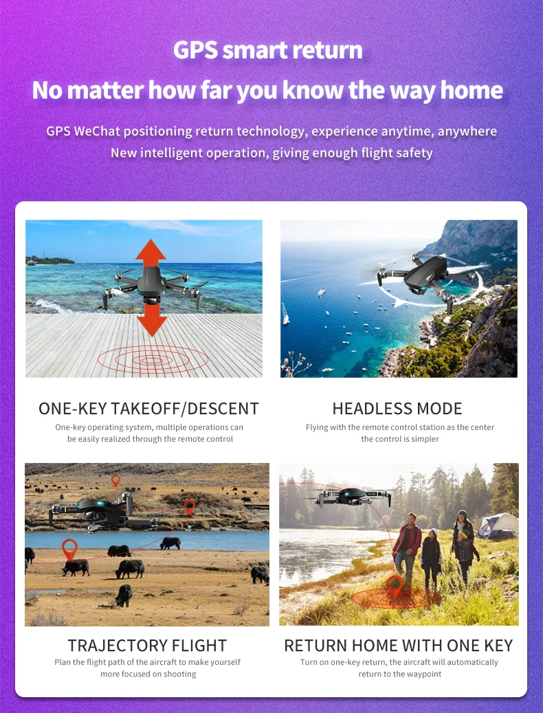 2022 New GD93 Pro Max 720 Degree Obstacle Avoidance Mini Drone With 6K ...