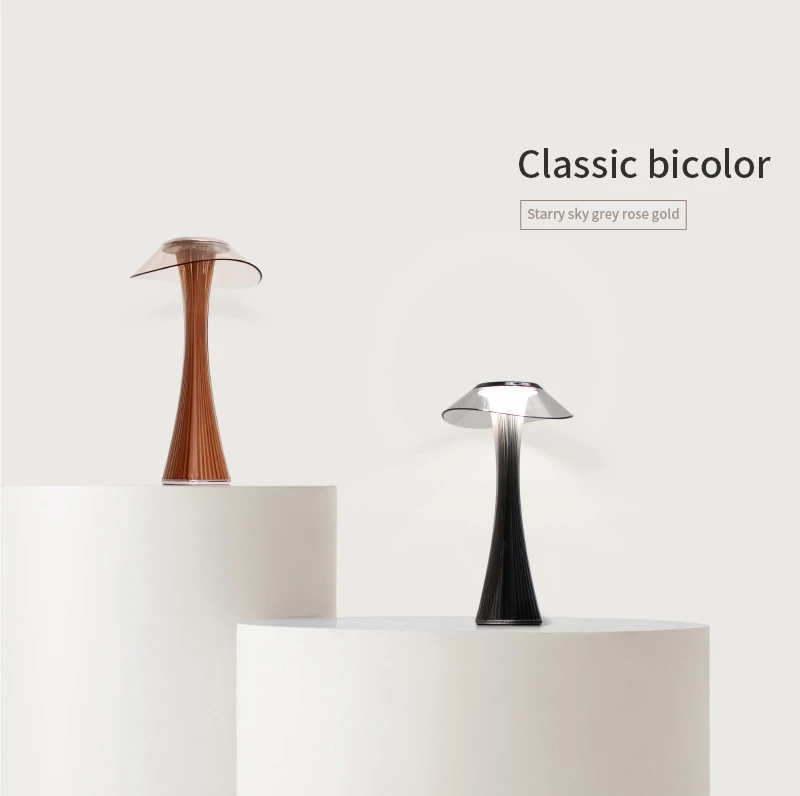 Luxury Crystal Vintage PVC Rechargeable Cordless Table Lamp