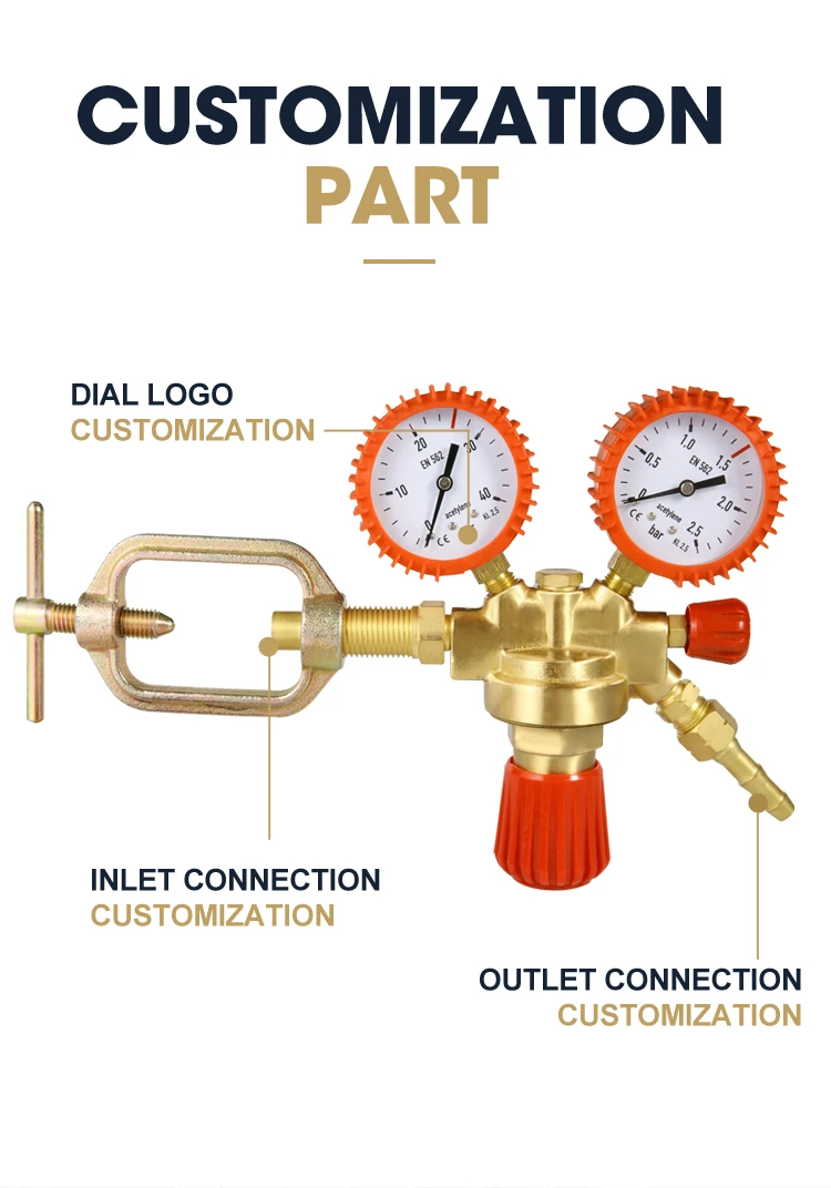 Fully Brass Italian Style Industrial Acetylene Welding/cutting Pressure ...