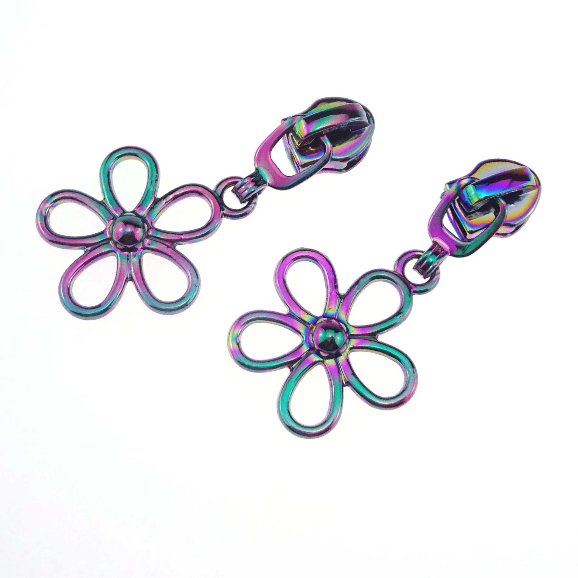 Wholesale Flower Shape Zipper Pull Handbag Purse Sliders