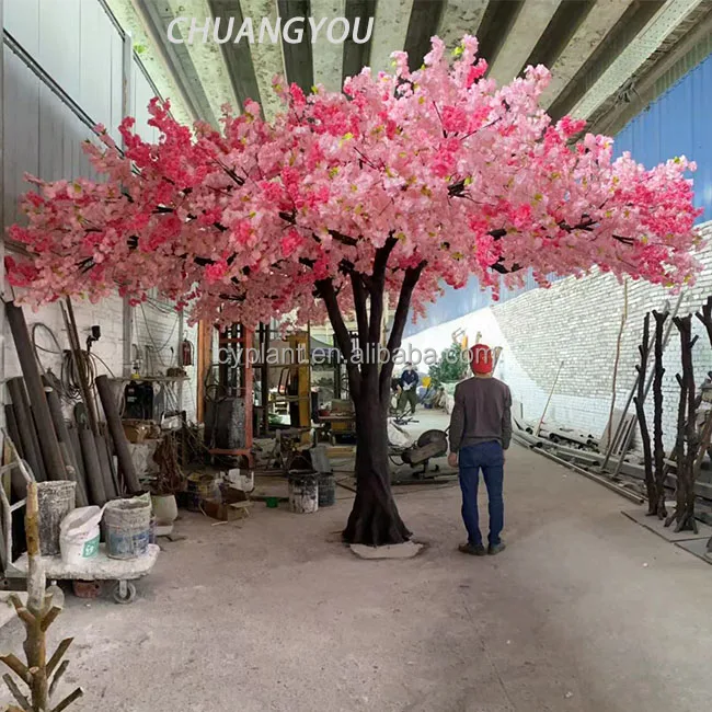 Fake Red Cherry Blossom Tree Artificial Tree Indoor Cherry Blossom ...