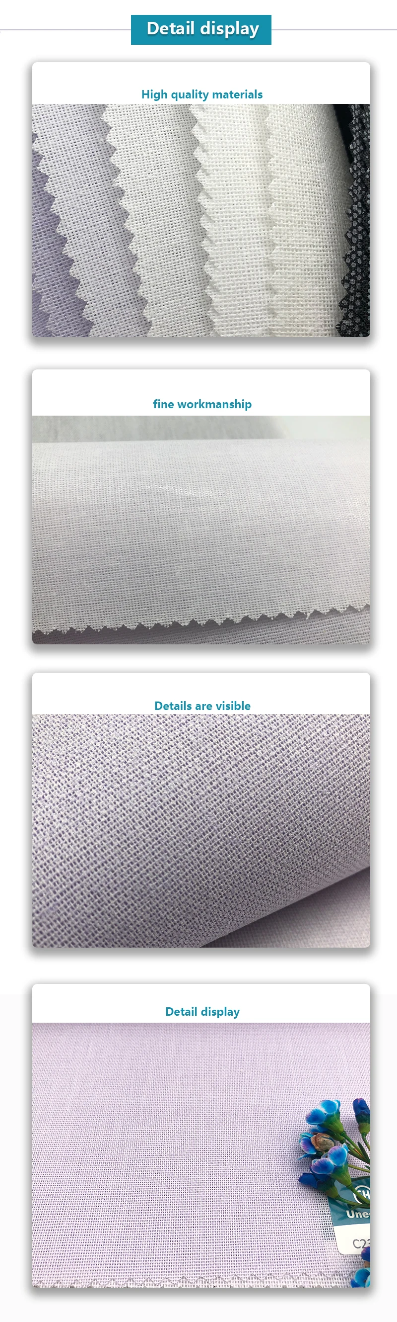 Eco-friendly High Quality 260gsm Cotton Cap Interlining Woven Fusible ...