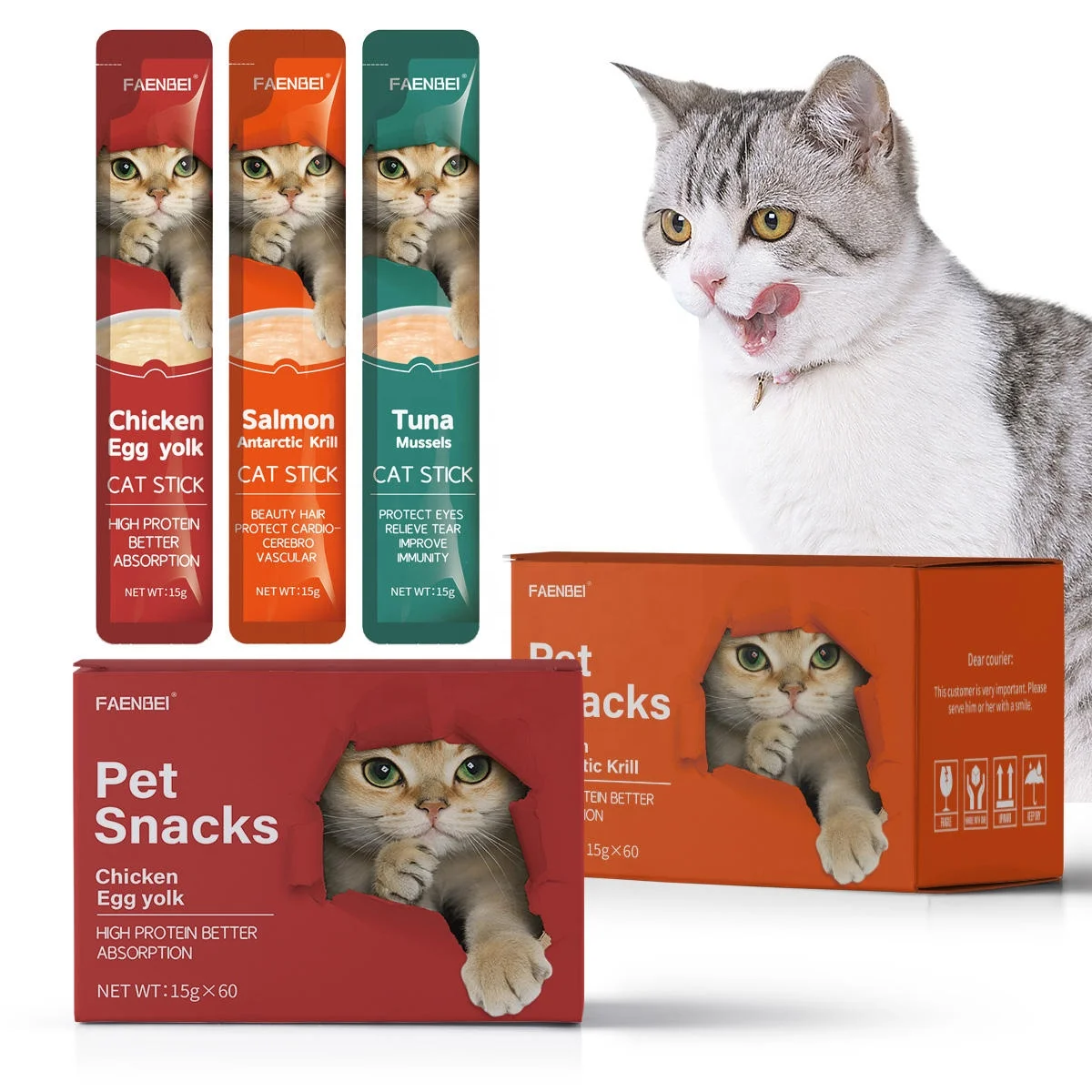FAENBEI Cat Treats - Premium Wet Food Snacks for Cats
