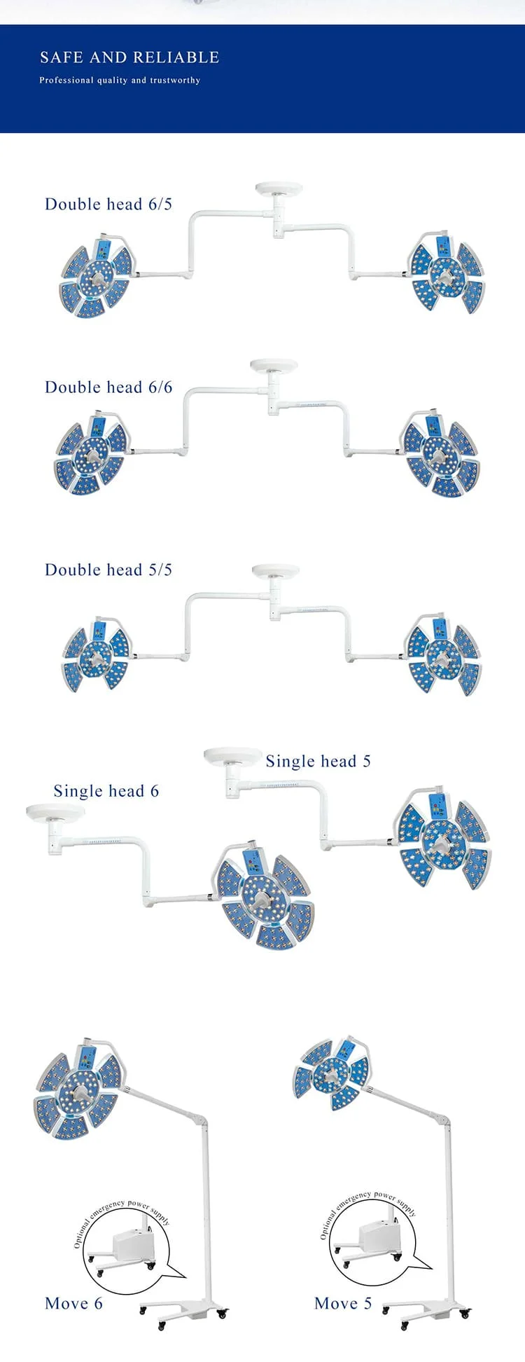 Medical Hospital Double Doom Led Surgical Operating Light Dual-head ...