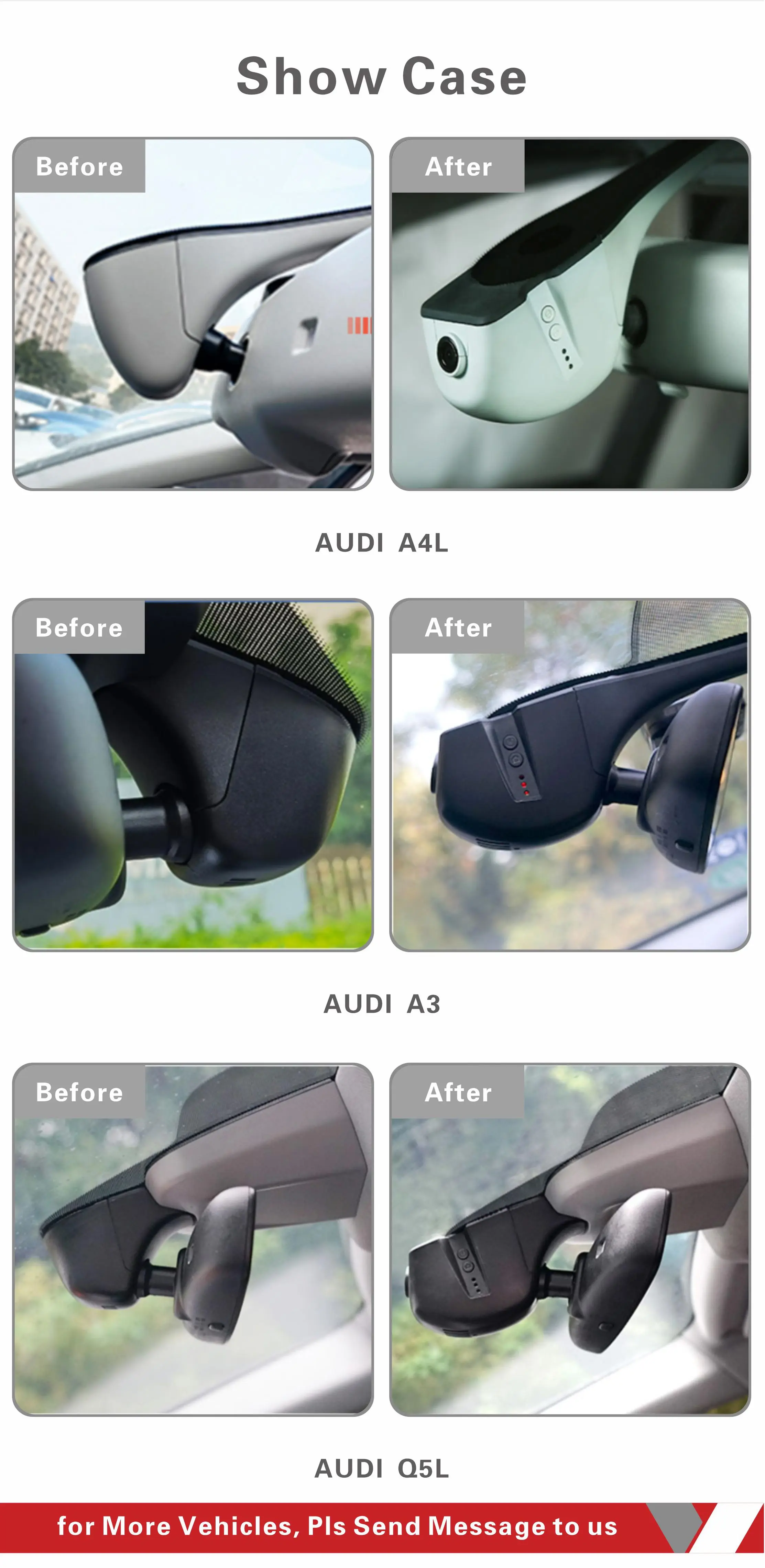 170 Degree View Angle Built-in WiFi 1080P FHD Car Dash Cam for Audi A6 ...