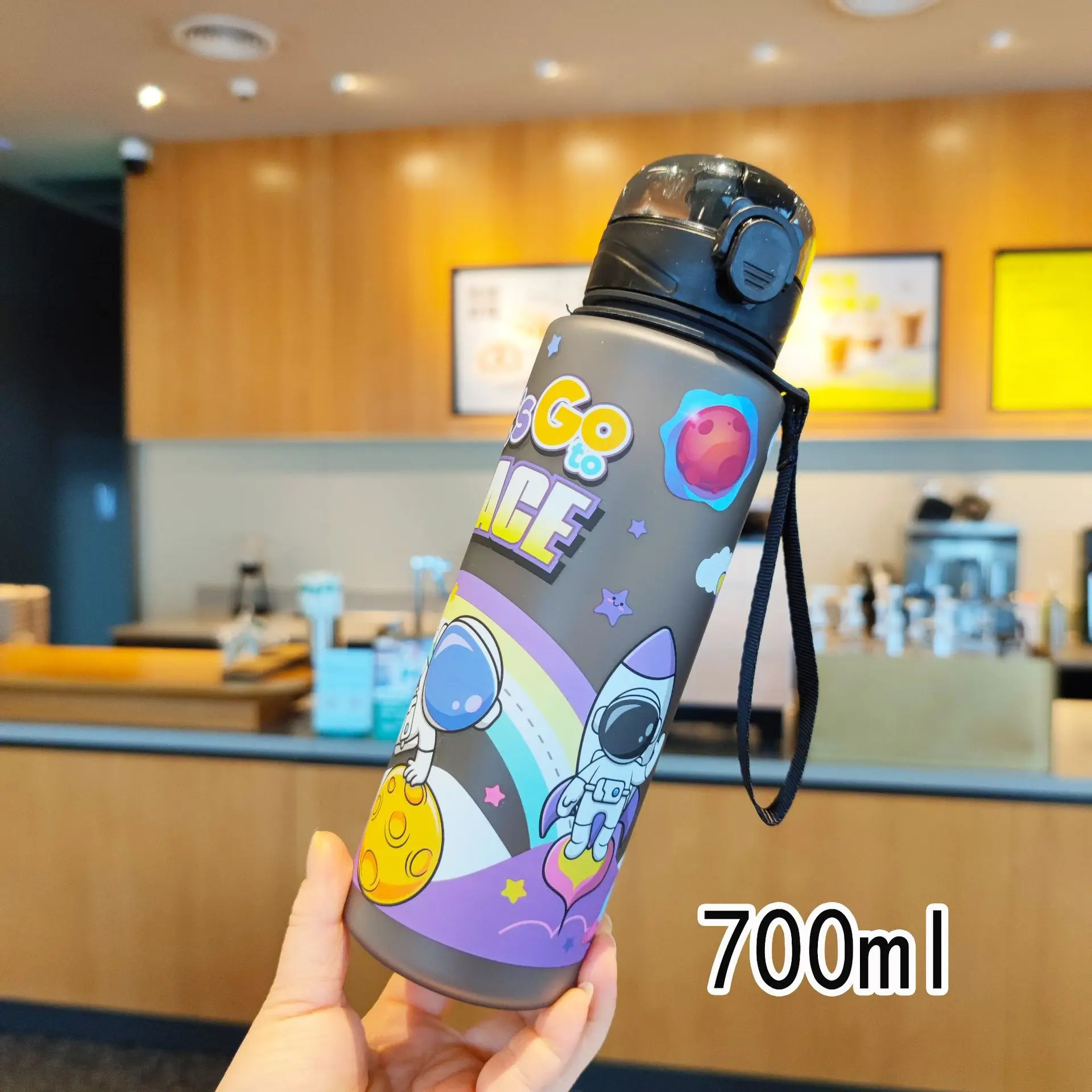 700ml Cartoon Astronaut Student Kids Plastic Water Bottle