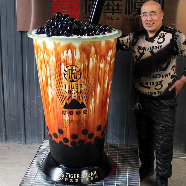 Boba Themed Party Idea - Large Fiberglass Bubble Tea Cup Statues