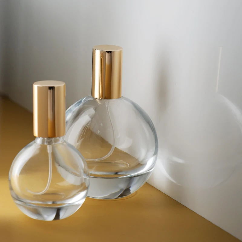Luxury 100ml Round Perfume Bottle Pump Sprayer Roll Cap Empty Cream ...