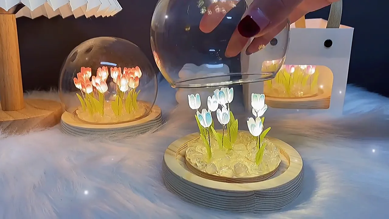 Tulip Night Light Diy Tulip Night Light Handmade Furniture Decoration Simulation Diy Tulip ...