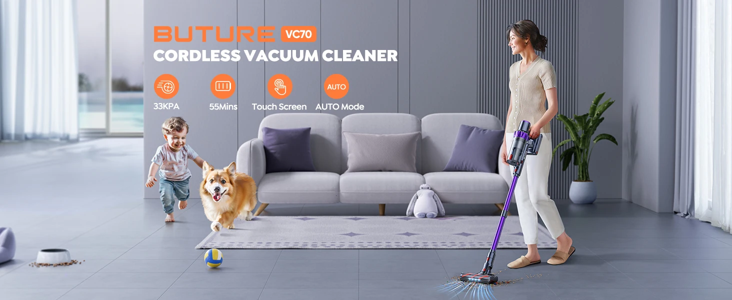 Buture VC70 Handheld Cordless Vacuum Cleaner - 450W Power