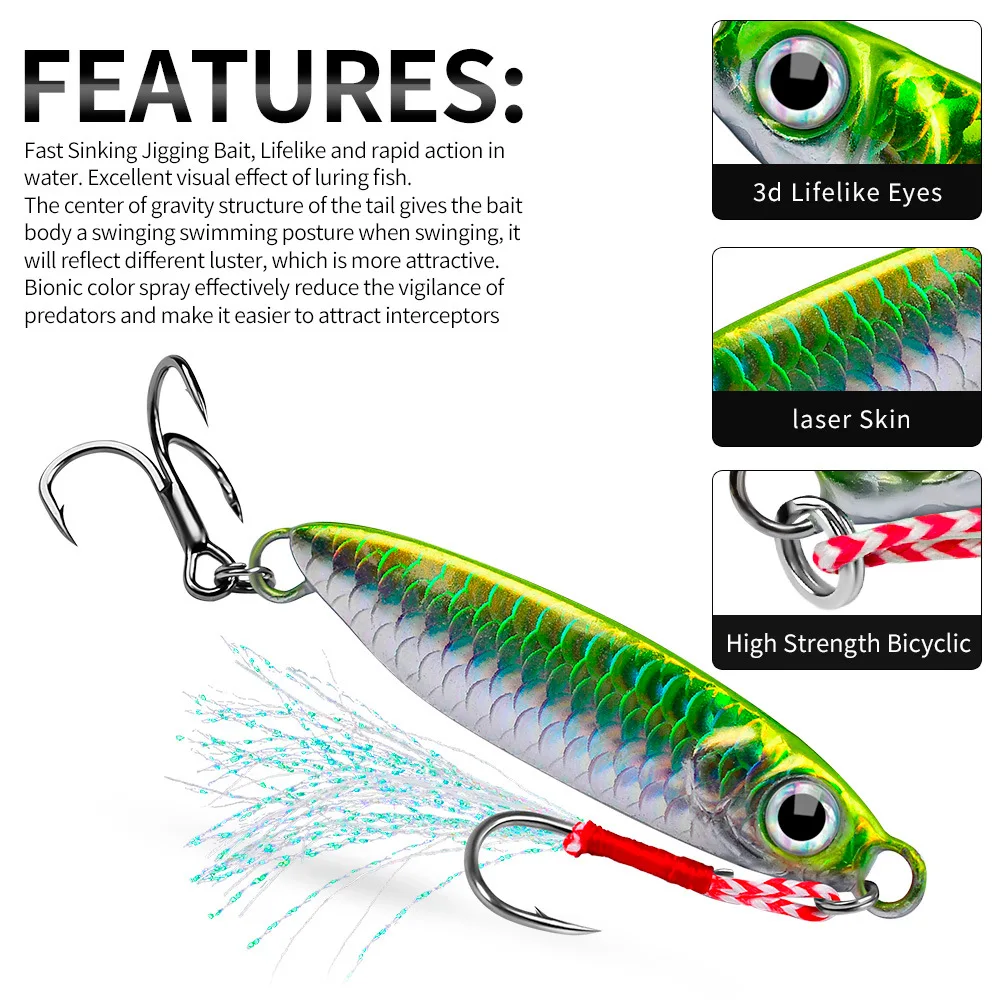 Metal Jig Lures - Fast Sinking, Versatile Fishing Baits