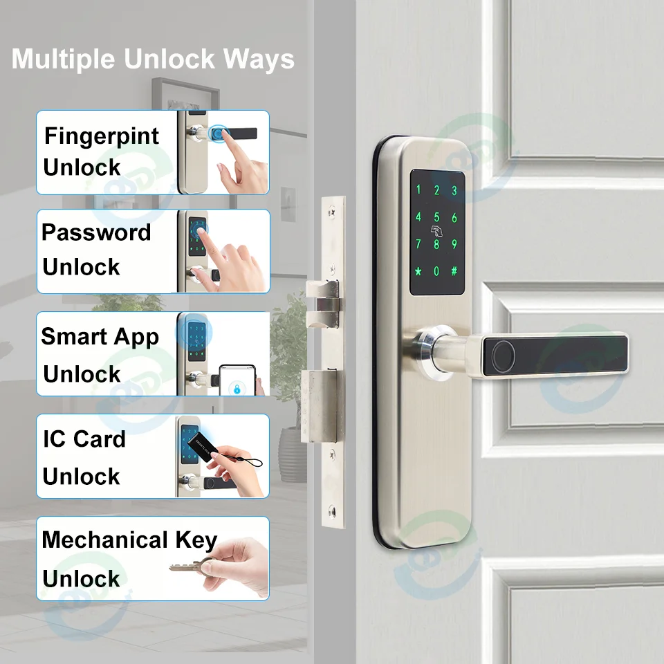 Stainless Steel Cerradura Inteligente Fechadura Digital Lock Biometric ...
