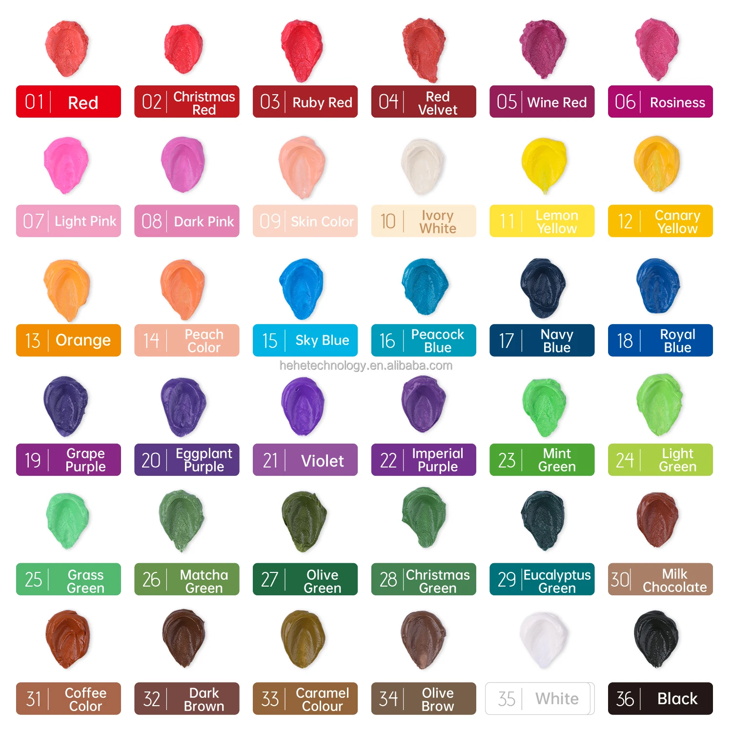 Hehe Food Coloring Set of 36-Colors for Edible Decorations