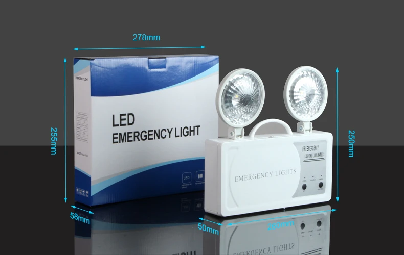 Led Wall Mounted Rechargeable Fire Emergency Light Ultra Light Battery ...