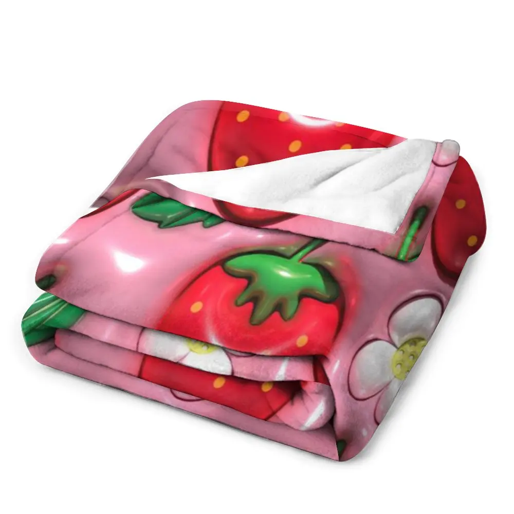 Wholesale Custom Sweet Strawberry Pattern Blankets 3d Style Printed ...