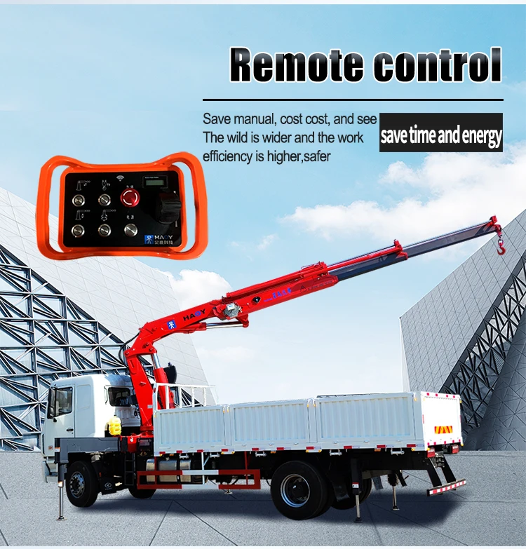 12 Ton Knuckle Truck Crane With 5 Extension Arms Fully Hydraulic Remote ...