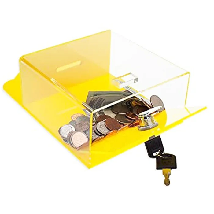 Large Acrylic Donation Boxes - Clear, Eco-Friendly, Secure