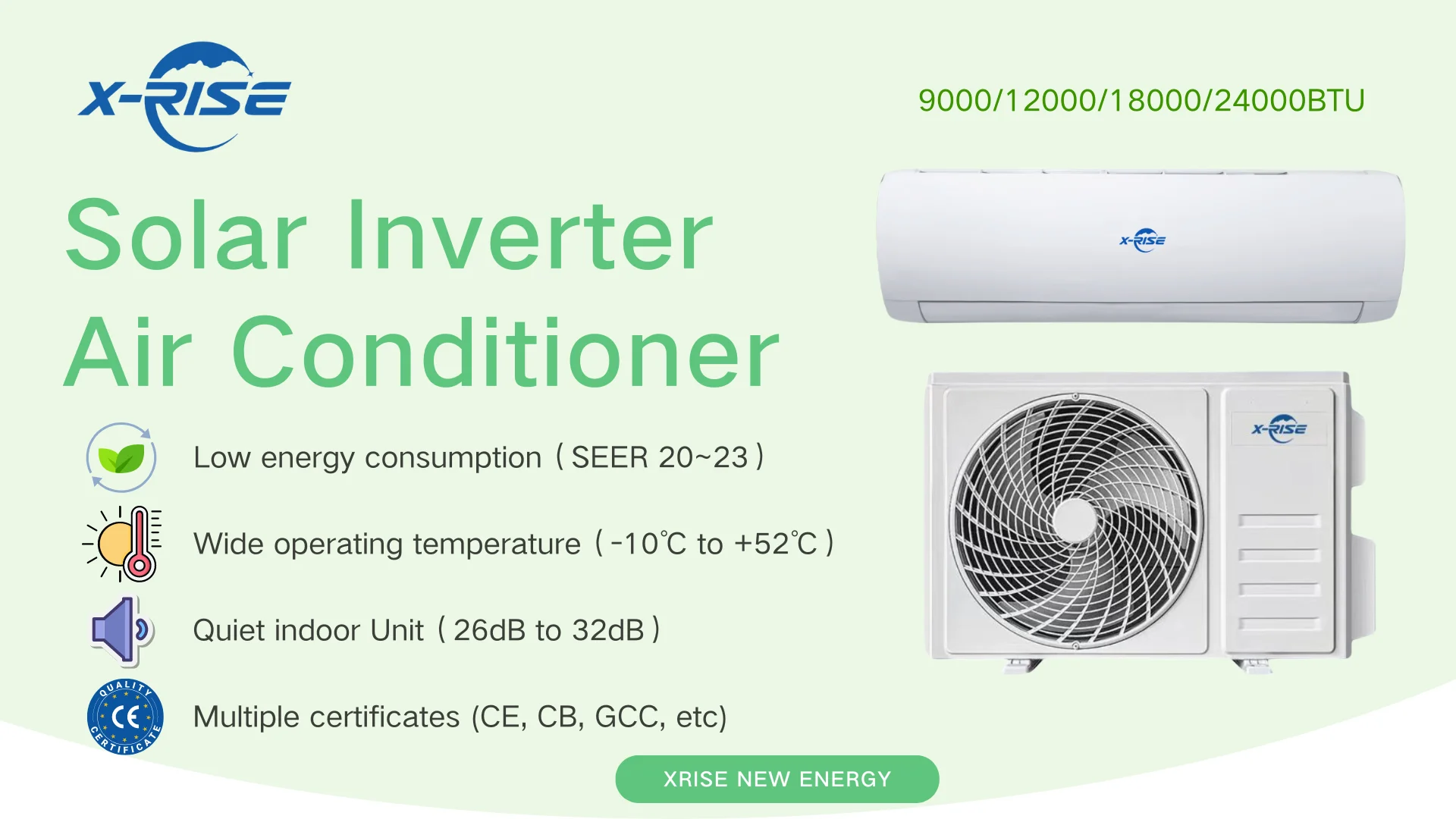 Ac/dc Hybrid Solar Air Conditioner In 9000btu 12000btu 18000btu ...