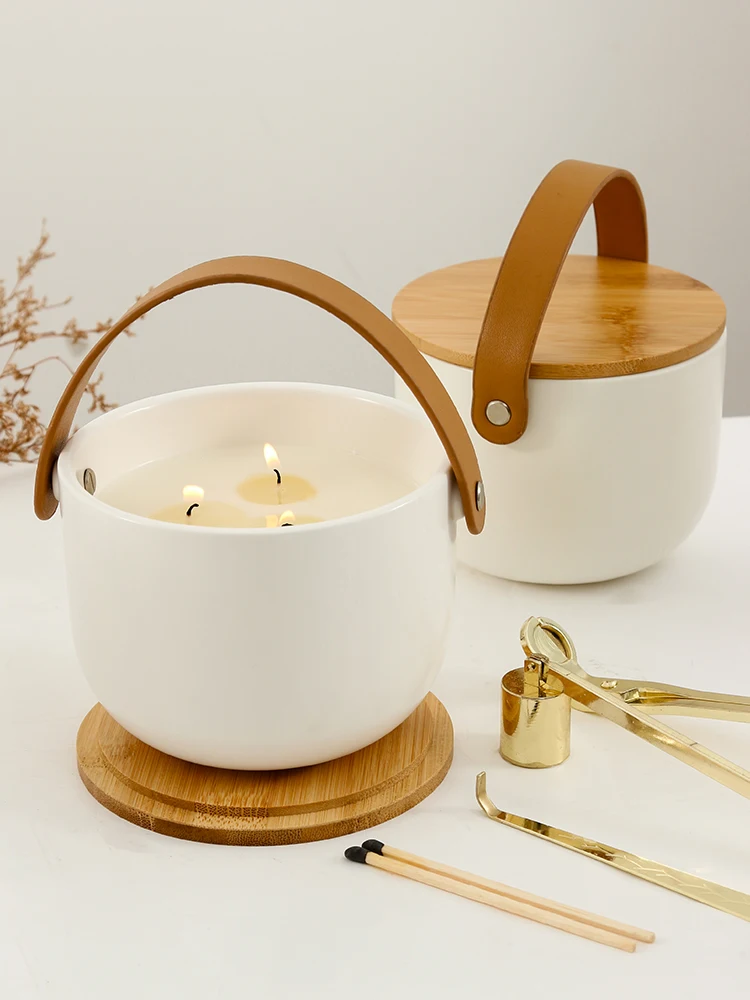 Luxury 3 Wick Candle Jars with Lid - Perfect for Home Decor