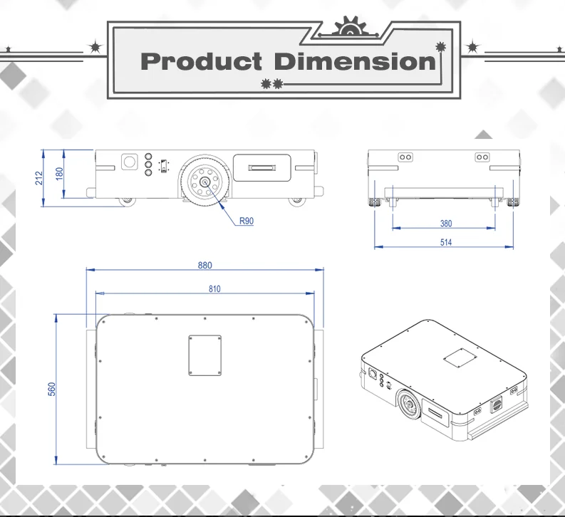 อัตโนมัติแนะนำยานพาหนะ Agv ขนาดเล็กได้อย่างรวดเร็วอุตสาหกรรมหุ่นยนต์แช ...