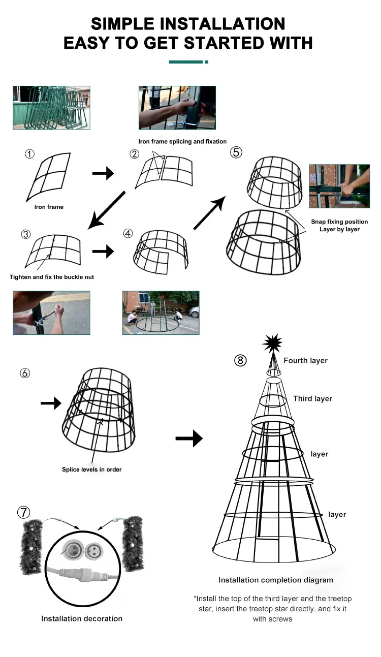 20ft-70ft LED Christmas Trees - Easy Installation & Quality