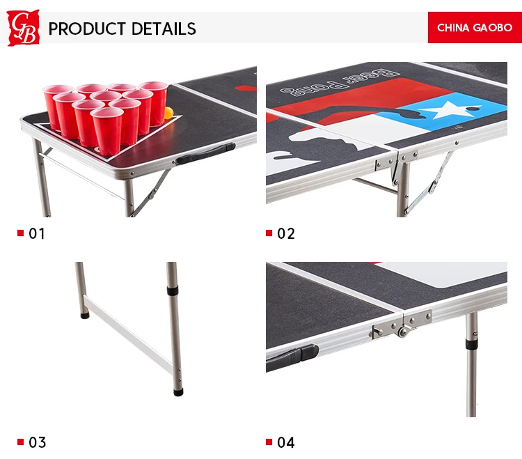 Aluminum Folding Beer Pong Table - Portable & Reusable