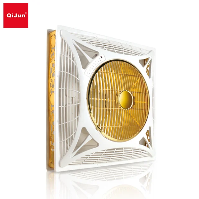 Gold 60x60 Metal Electric Ceiling Box Fan LED Lights 3 Speed Air ...