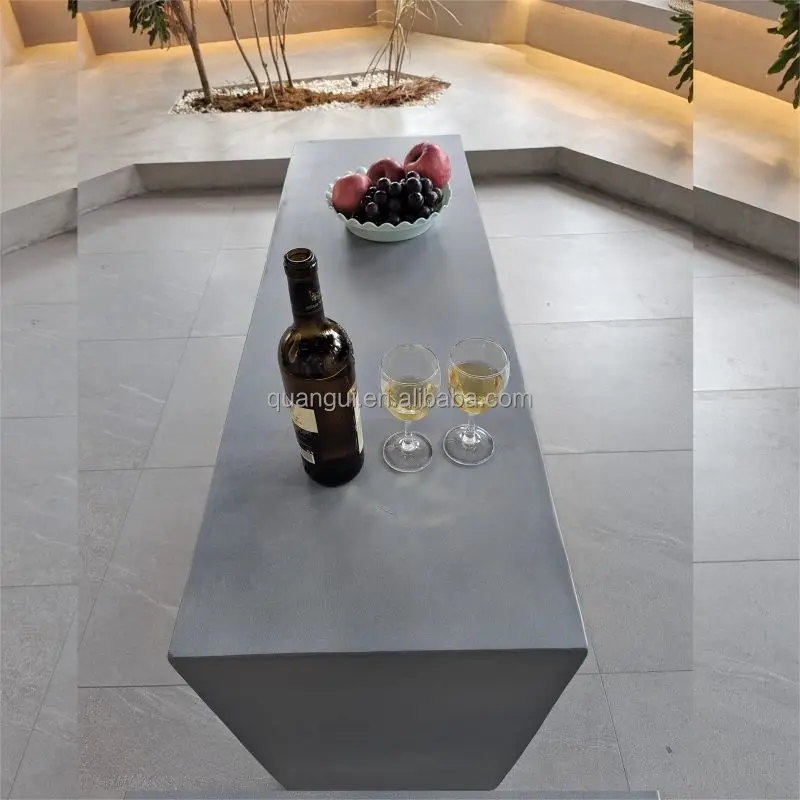 High Strength Outdoor Large Rectangular Gray Concrete Cement Dining ...