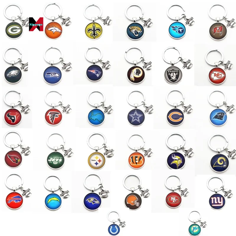 Manufacturer Souvenir Customized Metal Alloy Glass Football Keyring All ...