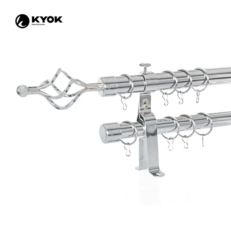 Alibaba.com: KYOK Extendable Curtain Rod Set 2m 3m 4m, Single Double ...