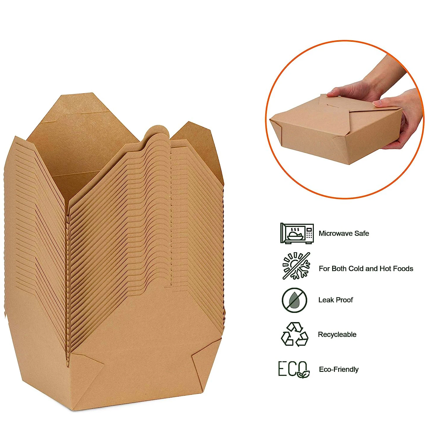 Customizable Large Take-Out Food Container Paper Boxes