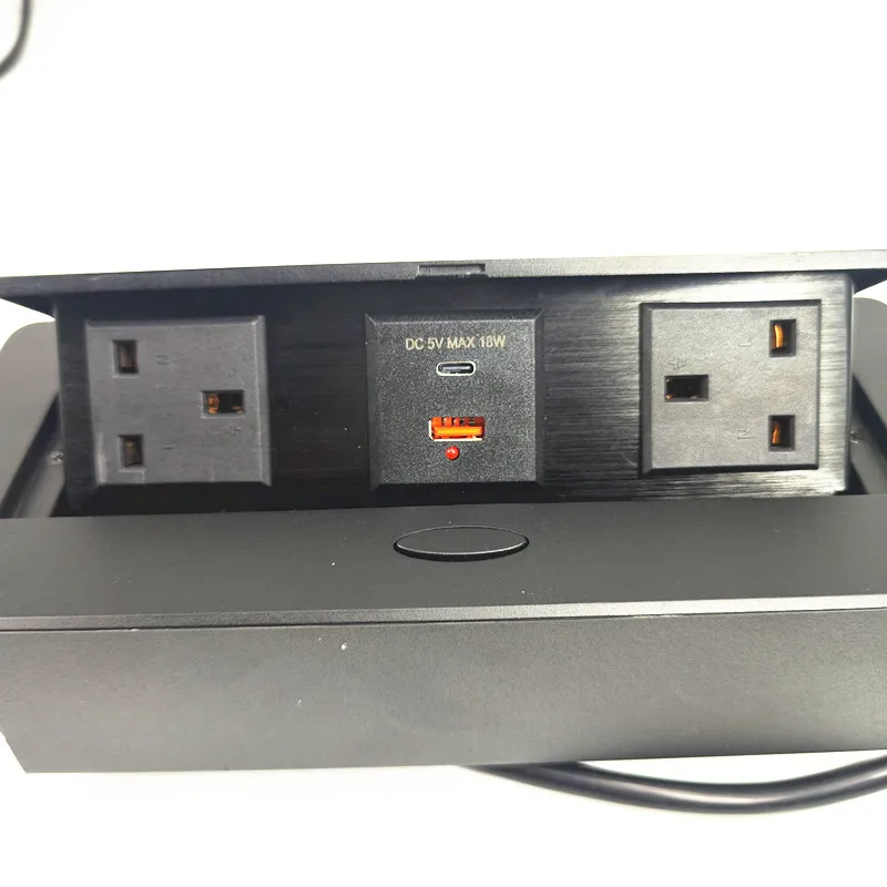 UK Power Outlet Table Pop up Power Date Center Connection Box with ...
