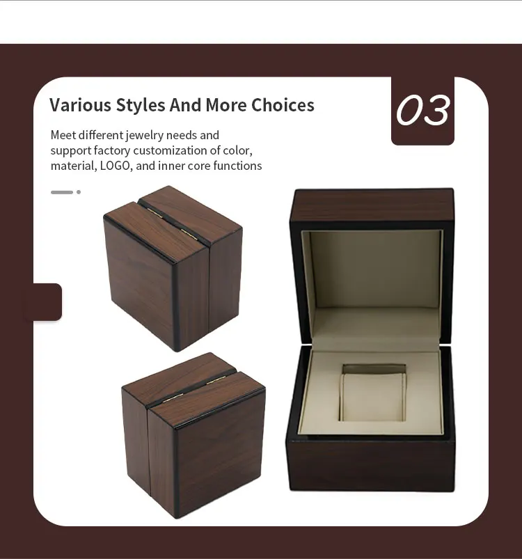 Custom Logo Luxury Wooden Mdf Watch Box Watch Storage Single Gift Cases ...