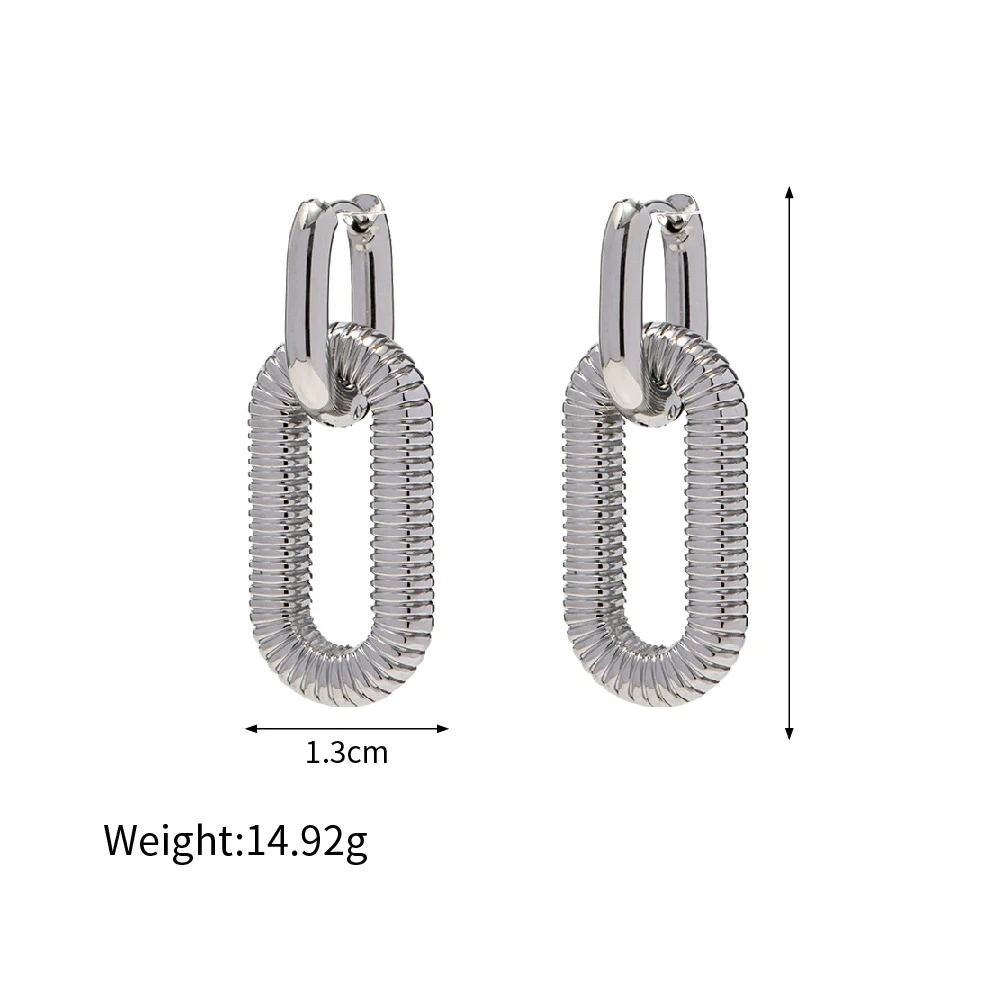 Gold Plated Earrings Double Hoop Earrings Stainless Steel